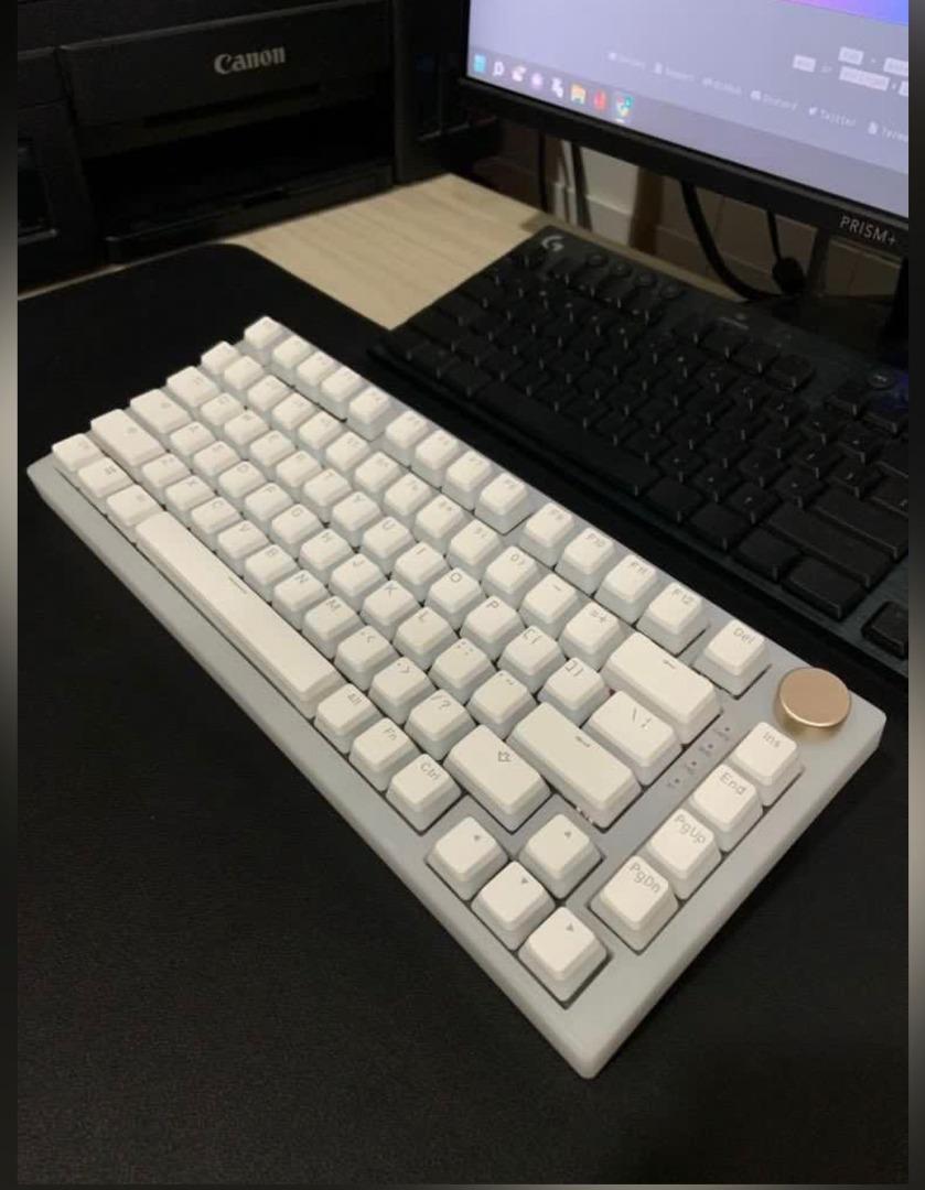 75% custom mechanical keyboard white pudding keycaps, Computers & Tech, Parts & Accessories ...