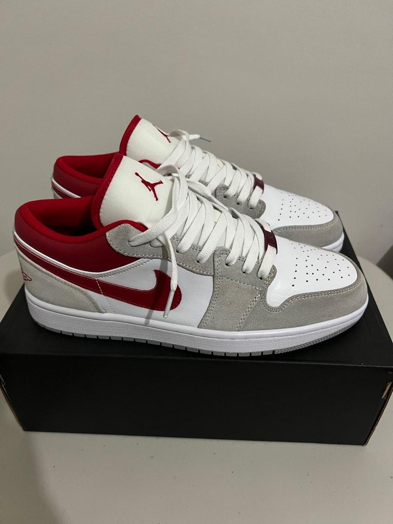 Jordan 1 Low - Grey/Red, Men's Fashion, Footwear, Sneakers on Carousell
