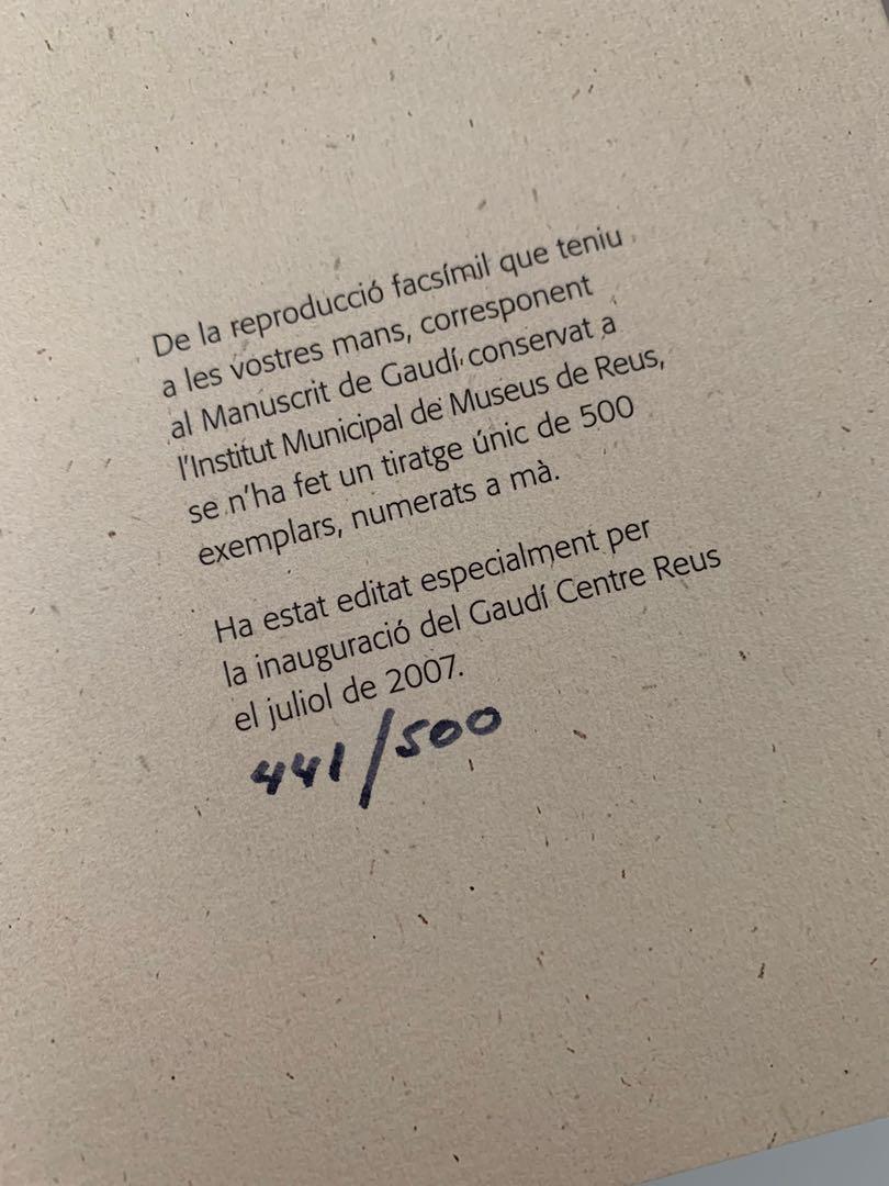 Antoni Gaudi manuscript replica, Hobbies & Toys, Books & Magazines ...