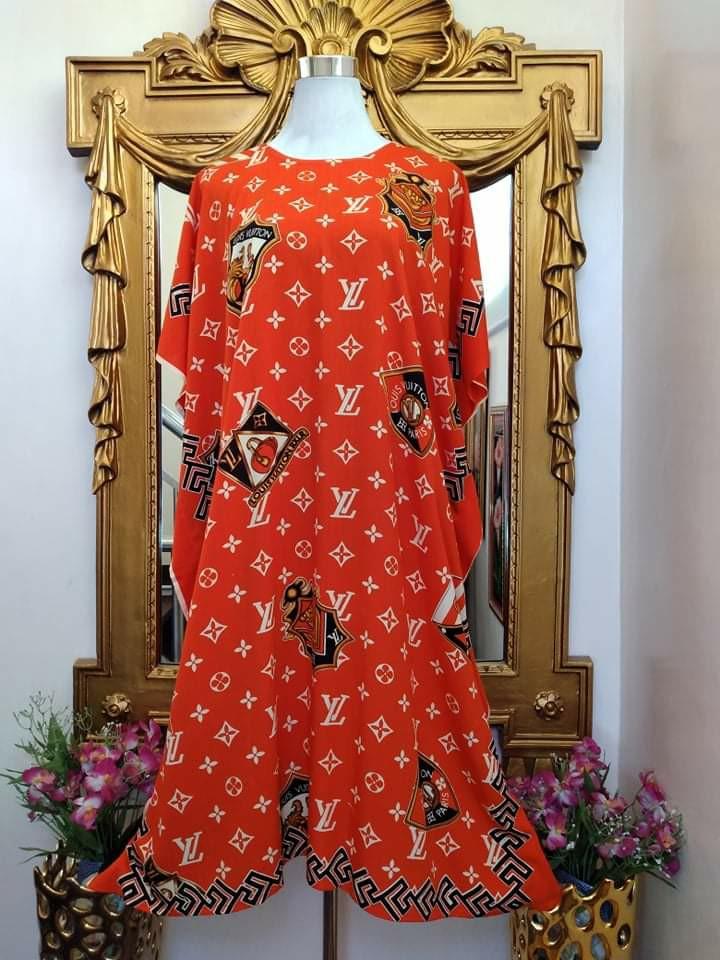 Batik daster kaftan dress/ code: El hendra orange, Women's Fashion ...