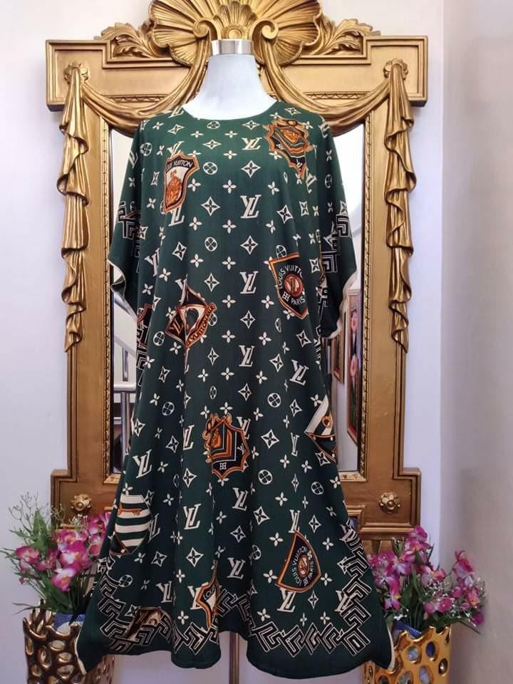 Batik daster kaftan dress/ code: El hendra army green, Women's Fashion ...