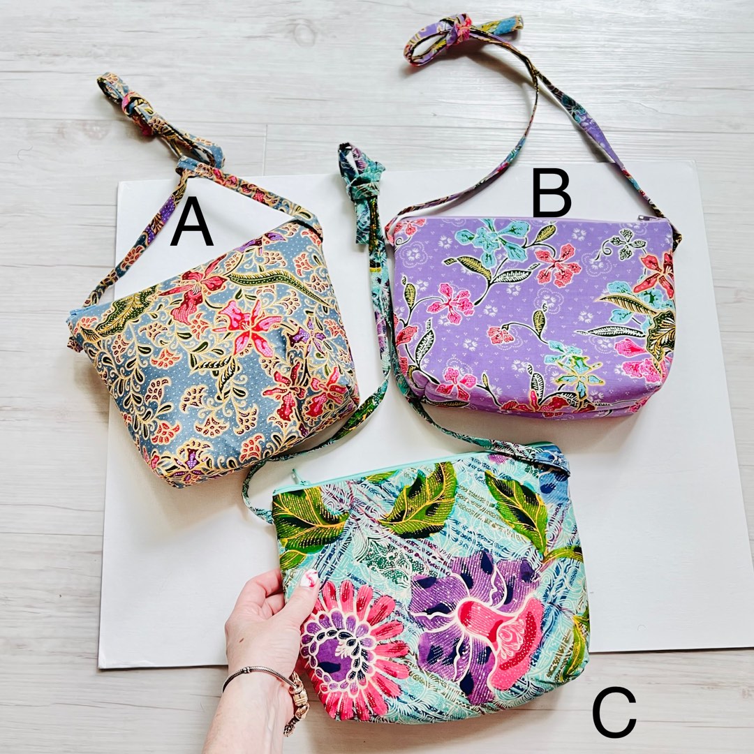Batik Small Sling Bag Handmade in Singapore, Women's Fashion, Bags ...