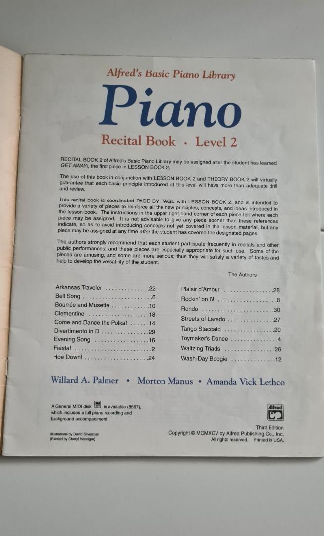Beginner piano scores - Alfred's Basic Piano Library Level 2 Set ...