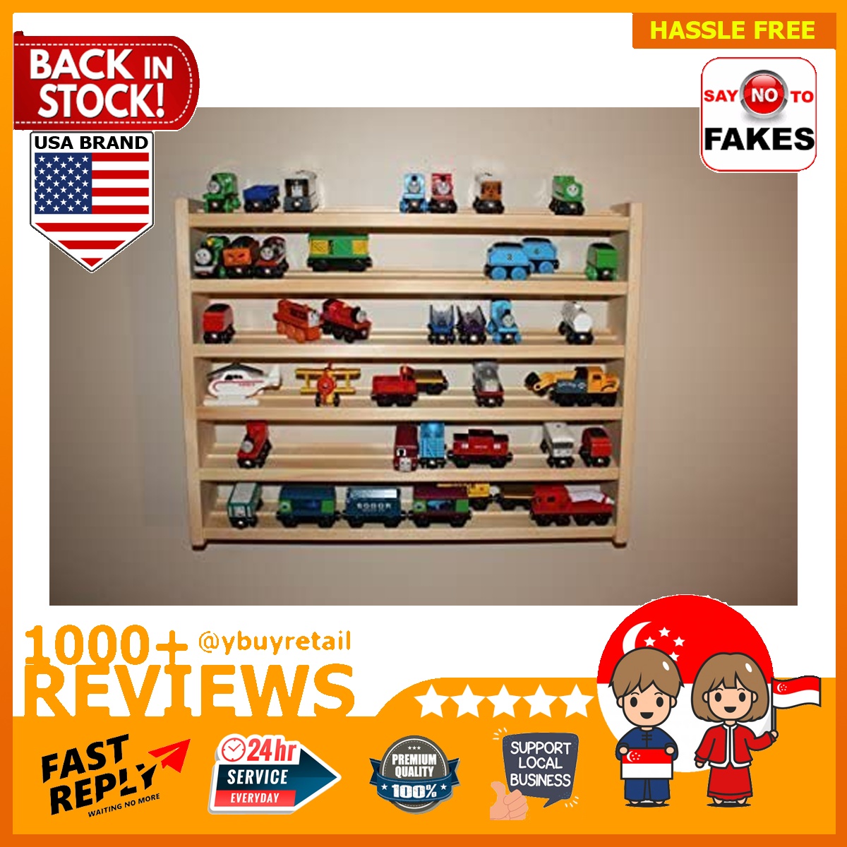[BML] (chk) Train Rack Ultimate - Thomas Train Wooden Storage Display ...