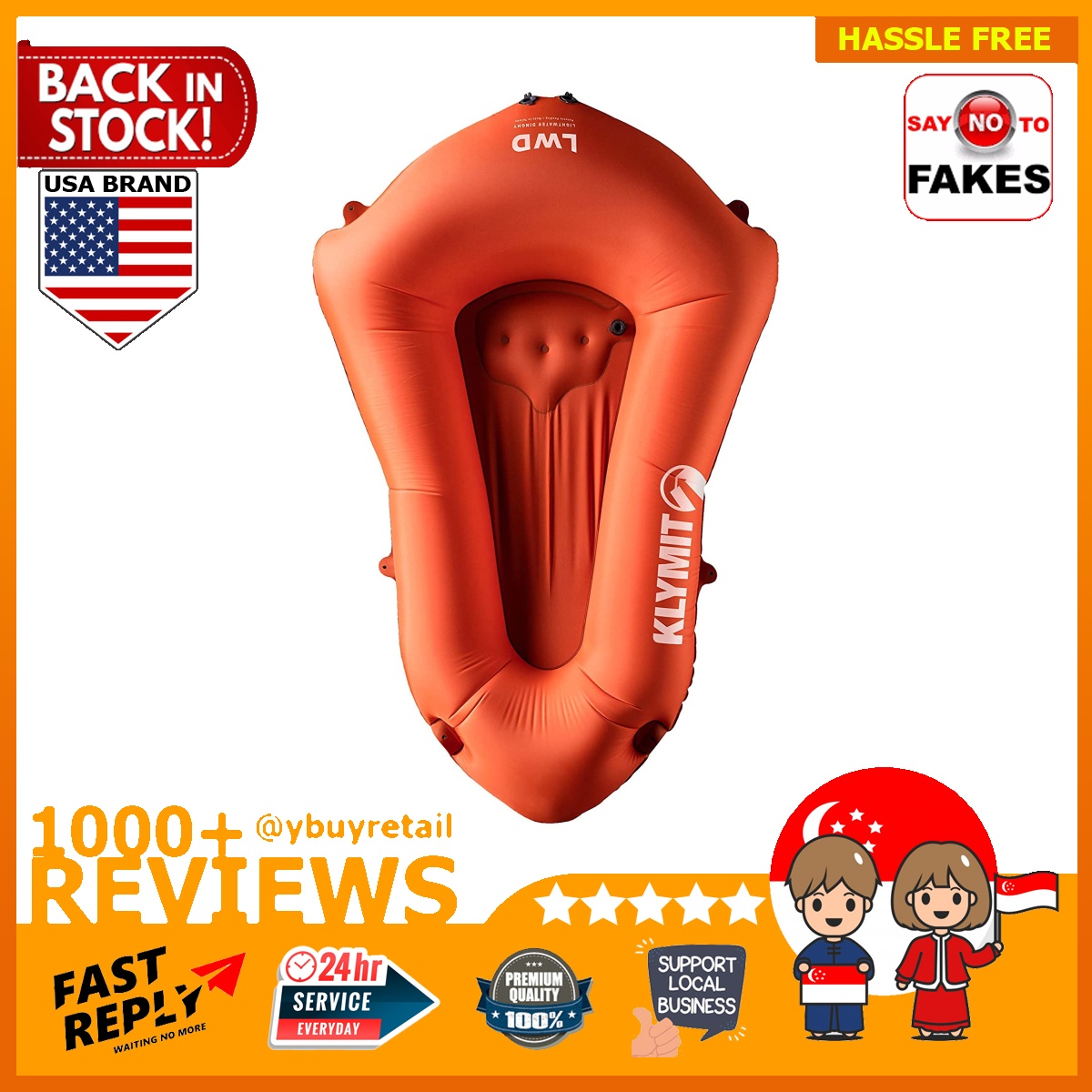 [BML] KLYMIT LITEWATER DINGHY Packraft, Inflatable Travel Kayak, Packs Small for Backpacking ...