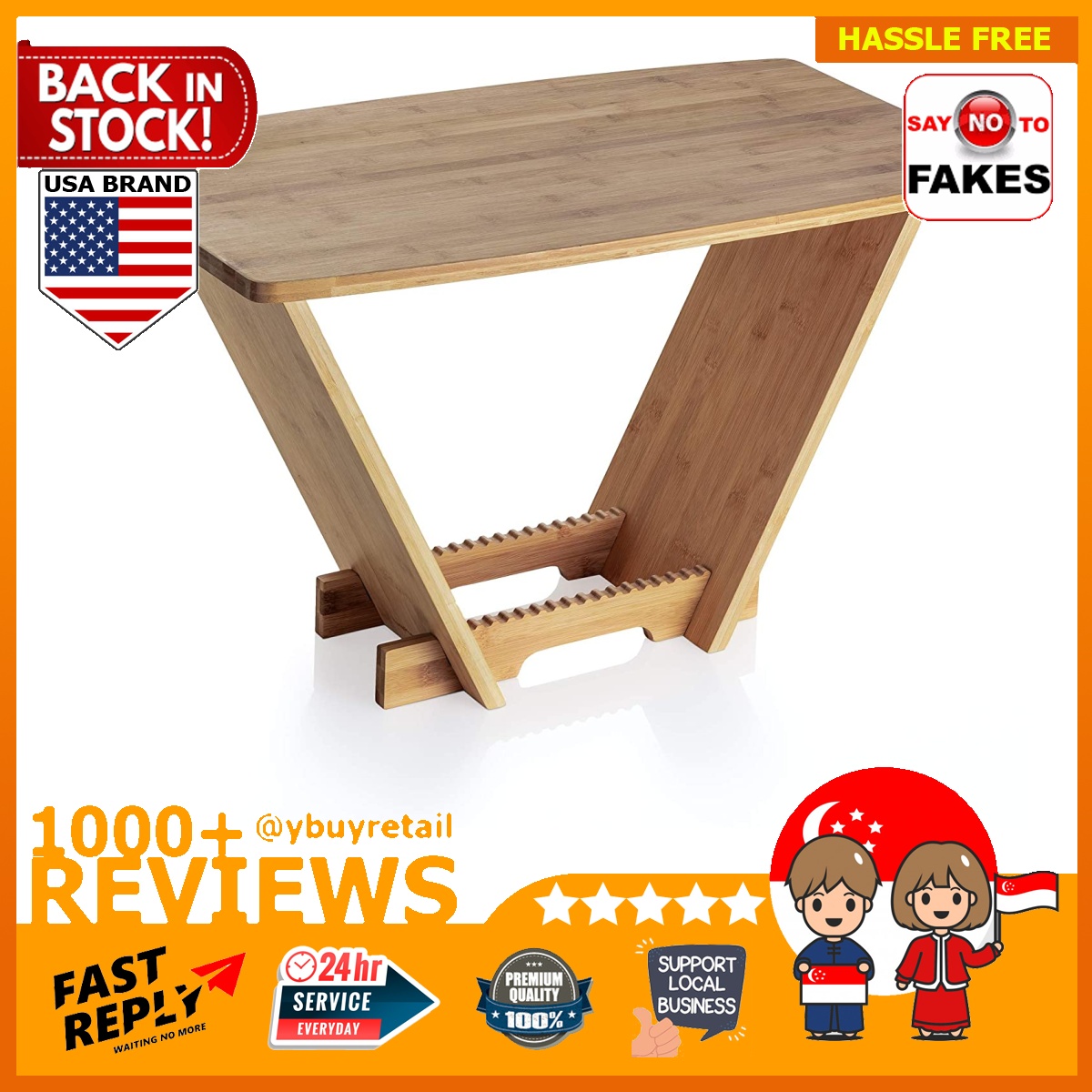 [BML] TunePhonik Bamboo LP Record Holder w/Turntable Display Shelf to ...