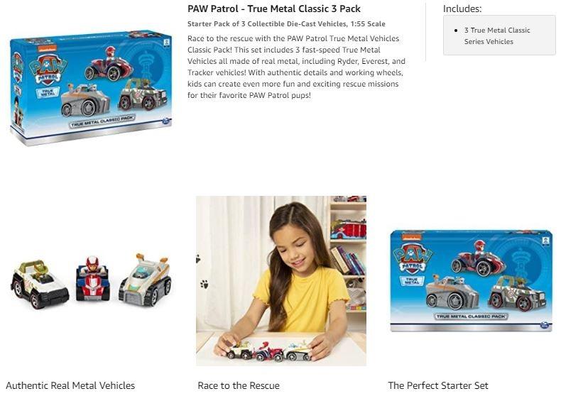 BNIB: Authentic Paw Patrol True Metal Classic Pack of 3 Collectible DIE ...