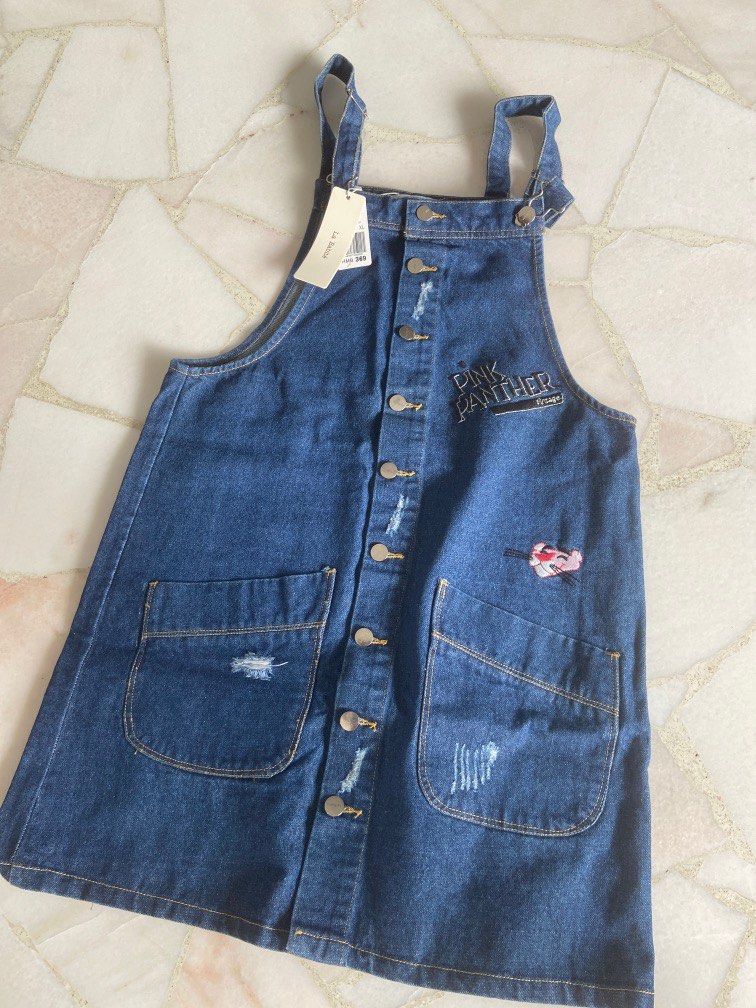 BNWT La Babite Pink Panther Denim Dress, Women's Fashion, Dresses ...