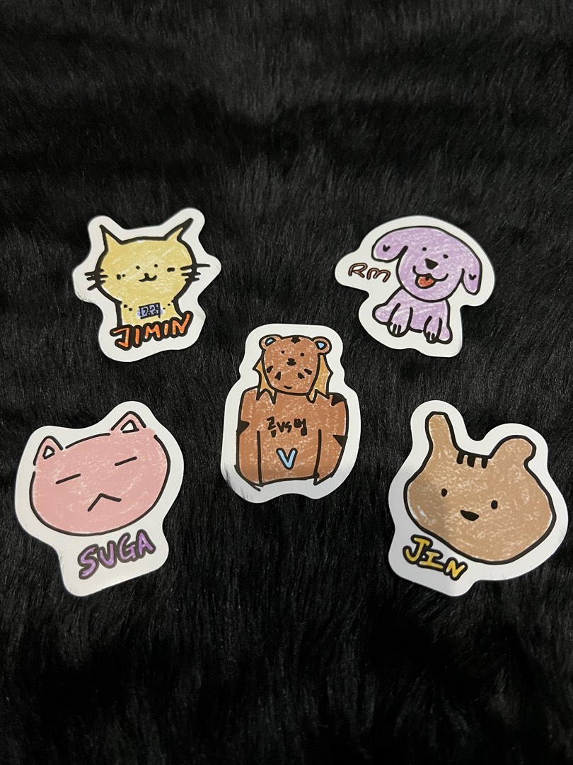 BTS Deco Kit Character Sticker Pack tingi, Hobbies & Toys, Memorabilia ...