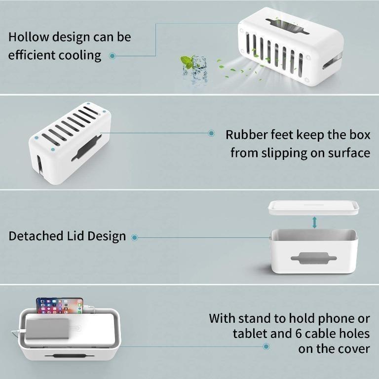 Cable Management Box Hide Power Strips Hider Holder 31cmx13cmx13.5cm ...