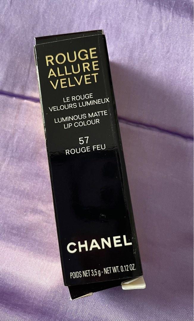 Authentic Chanel Rouge Allure Velvet 57 Rouge Feu, Beauty & Personal ...
