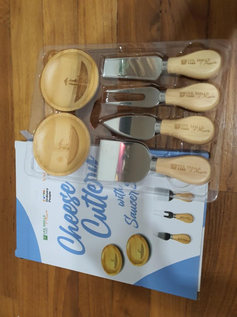 Cheese Cutlery with Saucer Set, Furniture & Home Living, Kitchenware ...