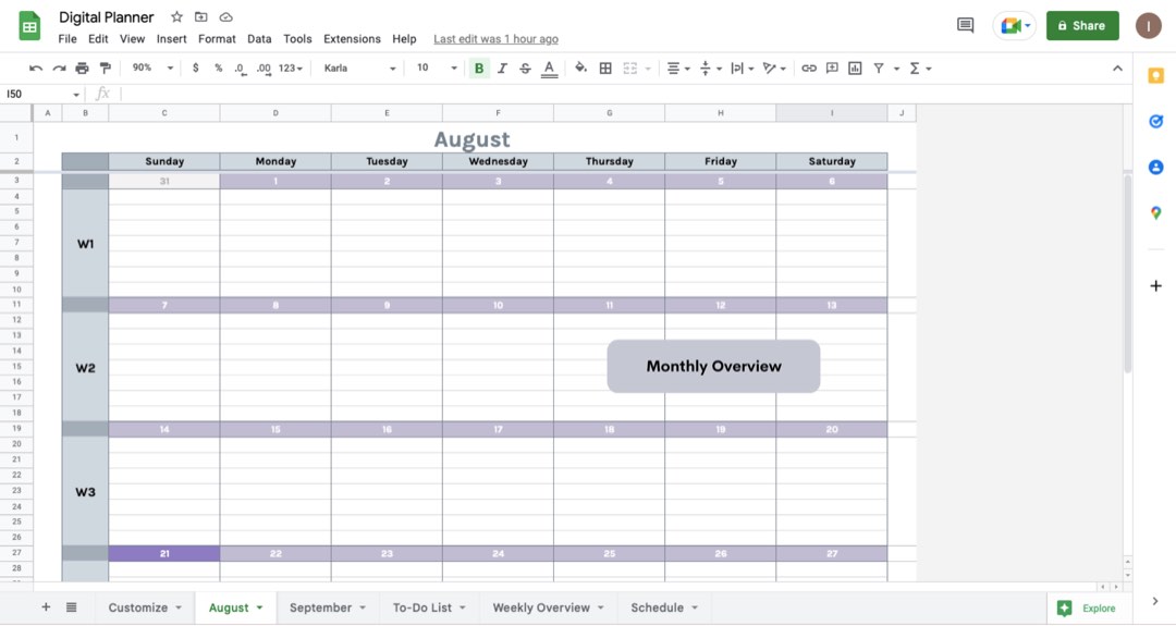 Digital Planner [Google Sheets], Hobbies & Toys, Stationary & Craft ...