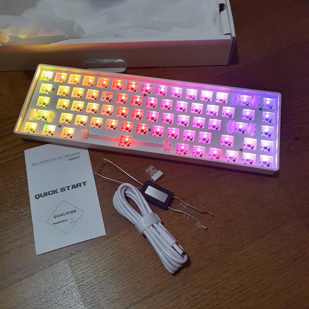 DK68 3mode wireless 3/5pin hot-swap RGB mechanical keyboard DIY kit for ...