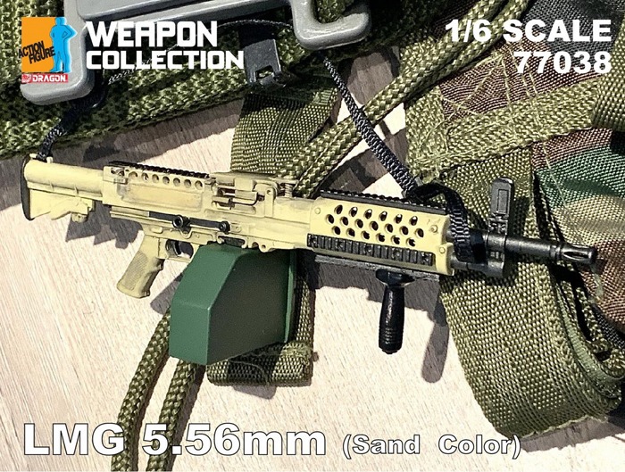 Dragon 77038 - 1/6th Scale Weapon Collection: LMG 5.56mm (Sand Color ...