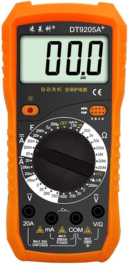 DT9205A+ Digital Multimeter Auto Ranging AC/DC Voltage Meter Flash Back Light Large Screen Ohm ...