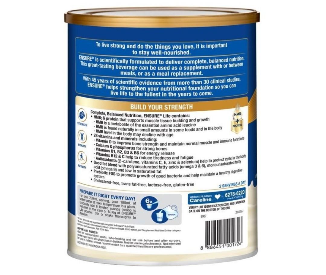 Ensure Life Less Sweet Vanilla Nutrition Powder 850g, Health ...