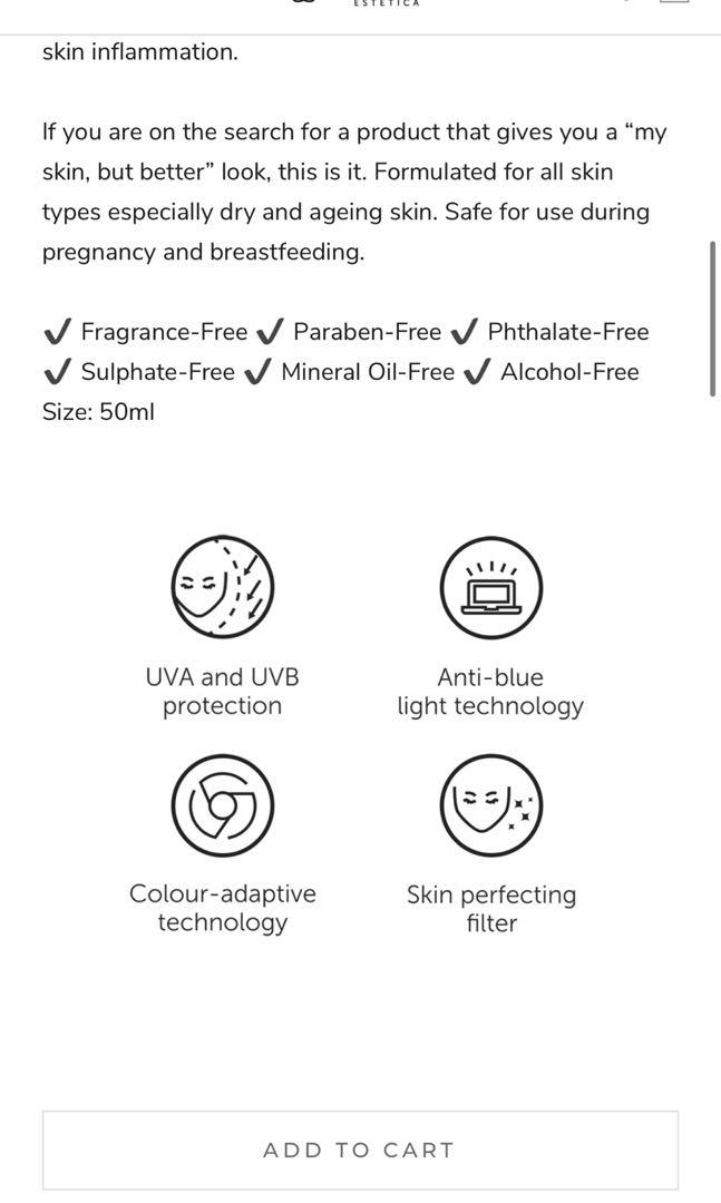 Est lab - ESTETICA Sunshield SPF 50 blocks our blue light , Beauty ...