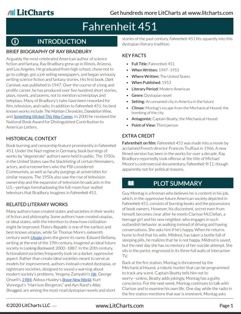 FAHRENHEIT 451 (F451) O/N LEVEL RESOURCES : notes/past year questions ...