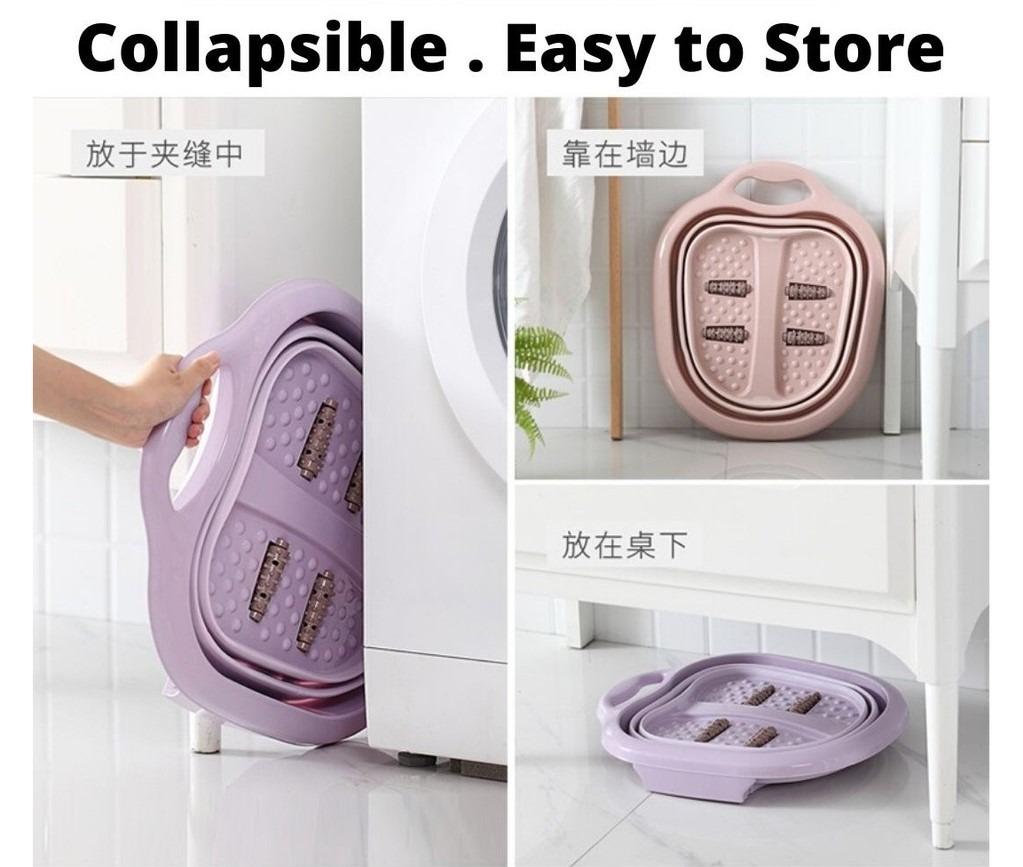 Foldable Foot Soak Bath with Massager Roller, Health & Nutrition ...