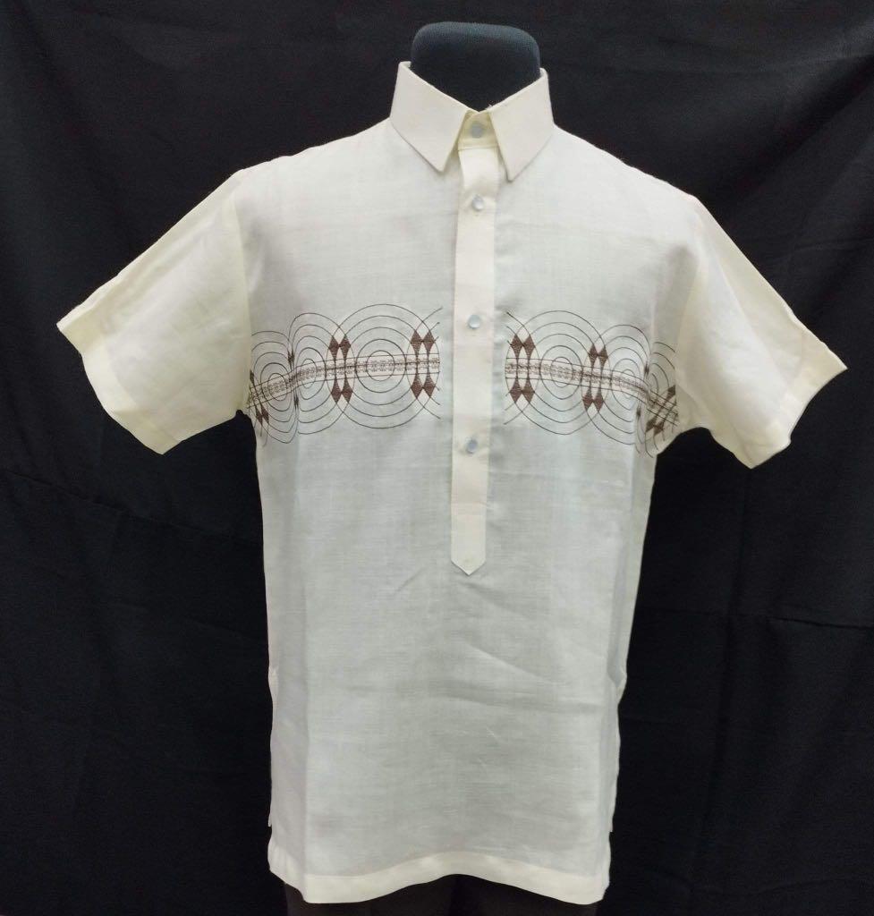 Gusot Mayaman POLO BARONG Cream, Men's Fashion, Tops & Sets, Formal ...