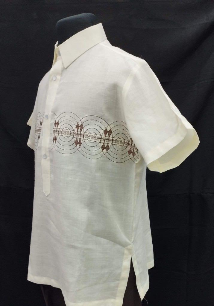 Gusot Mayaman POLO BARONG Cream, Men's Fashion, Tops & Sets, Formal ...