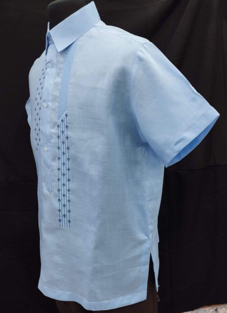 Gusot Mayaman POLO BARONG Sky Blue , Men's Fashion, Tops & Sets, Formal ...