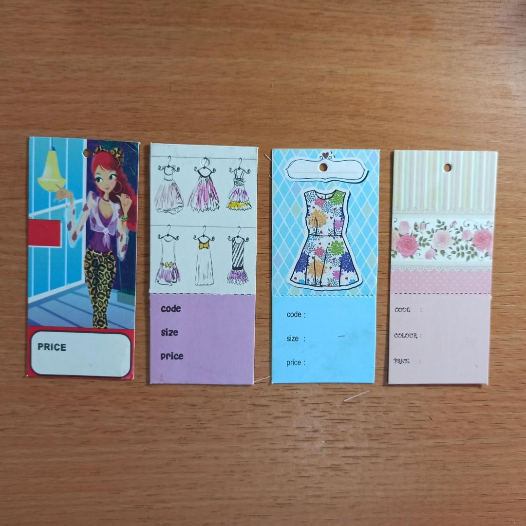 Hang tag baju label harga baju gantungan harga baju, Buku & Alat Tulis ...