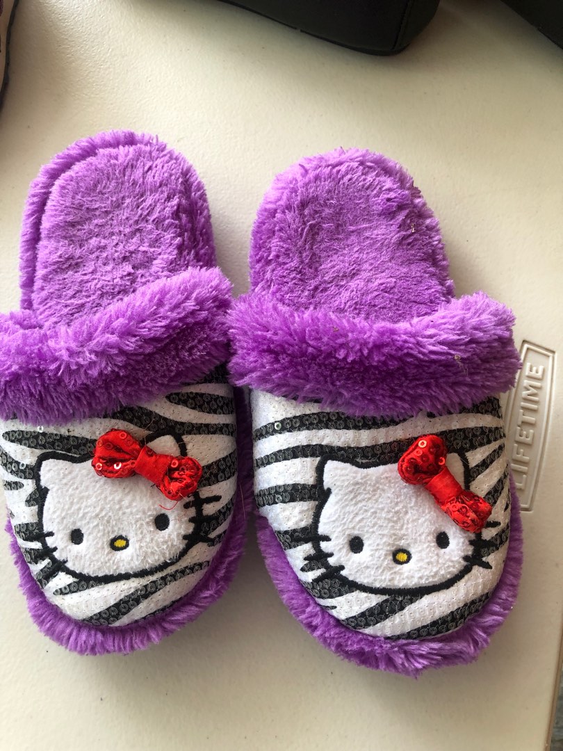Hello Kitty Furs Slippers, Babies & Kids, Babies & Kids Fashion on ...