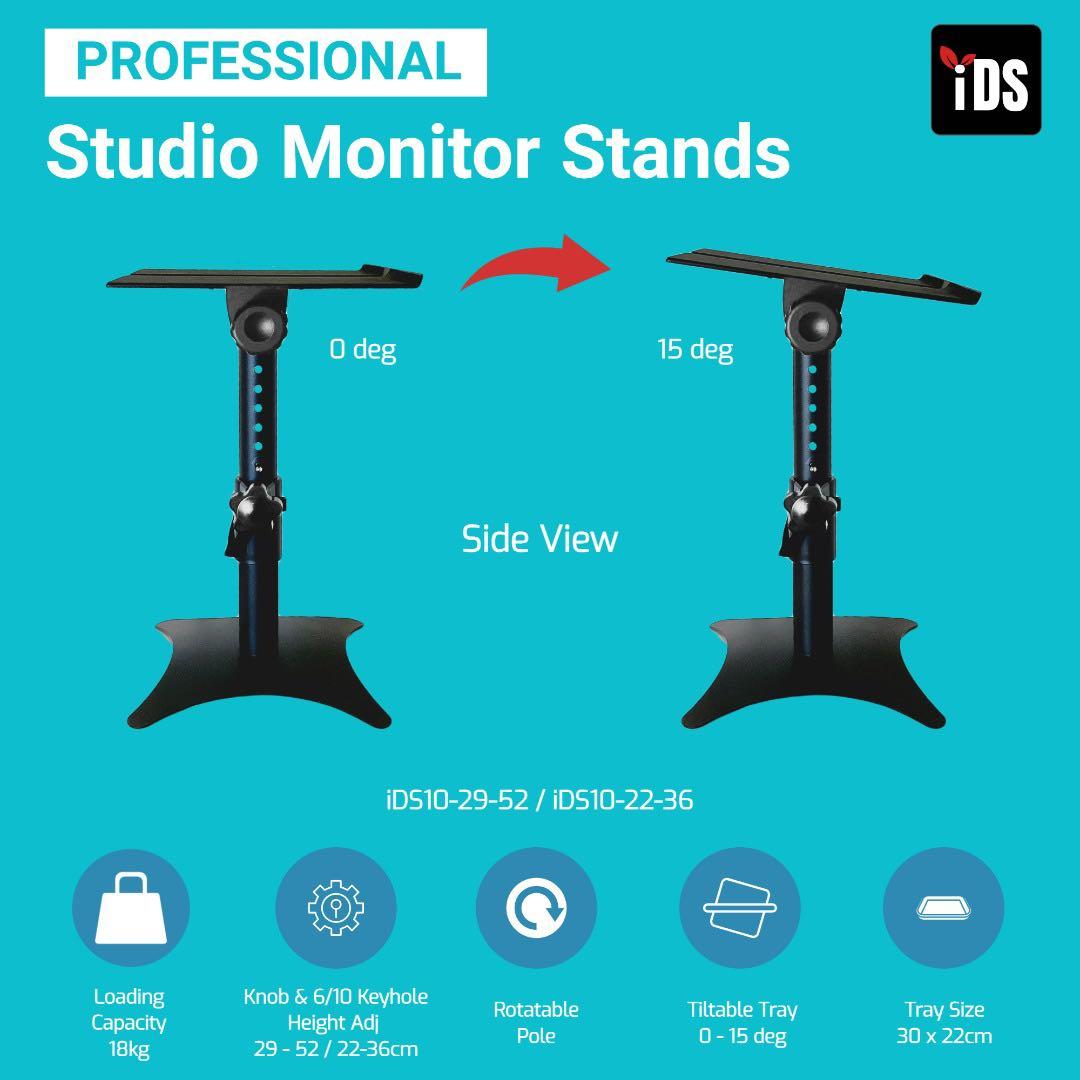 [iDS] Premium Tilting Studio Monitor Speaker Stand for Table and Floor ...