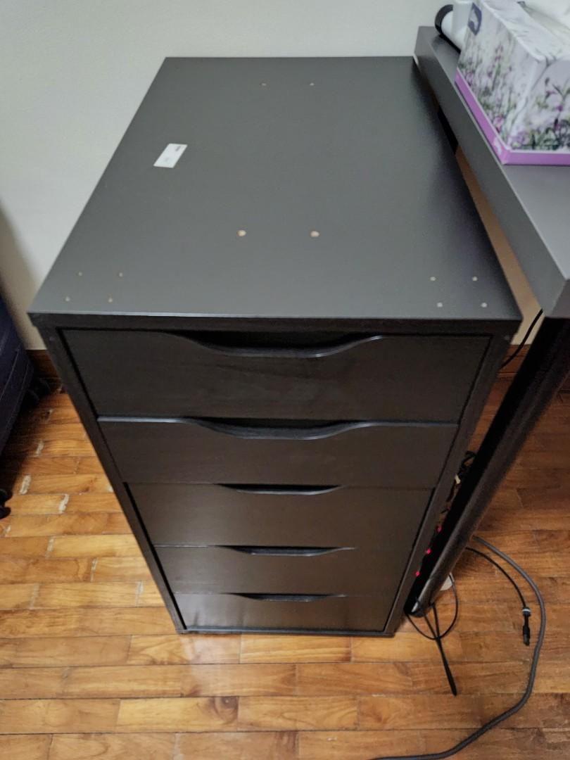 IKEA Alex Black Drawer Unit, Furniture & Home Living, Home Improvement ...