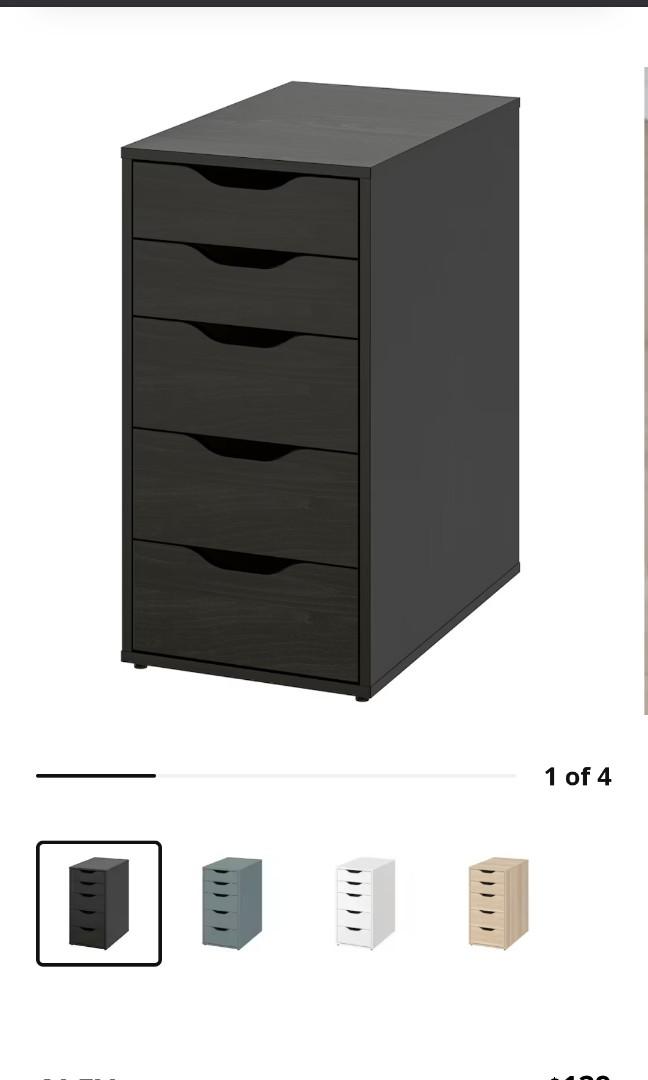 IKEA Alex Black Drawer Unit, Furniture & Home Living, Home Improvement ...