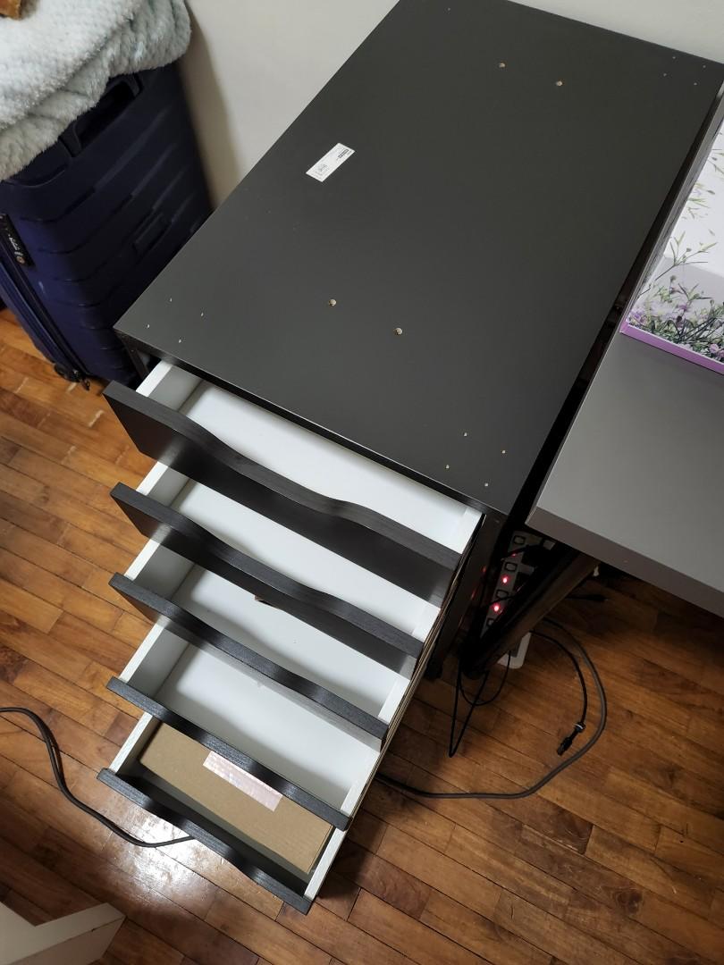 IKEA Alex Black Drawer Unit, Furniture & Home Living, Home Improvement ...