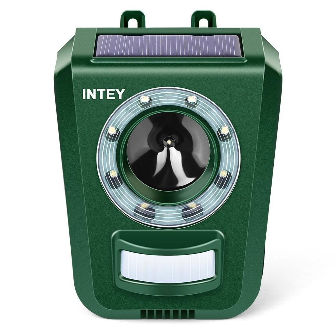 INTEY Animal Repellent Solar Ultrasonic Pest Control with Automatic ...
