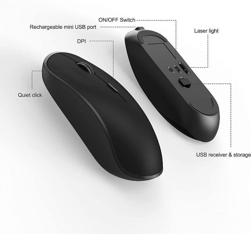 Joyaccess Rechargeable Wireless Keyboard And Mouse Combo Full Size Keyboard Computers And Tech