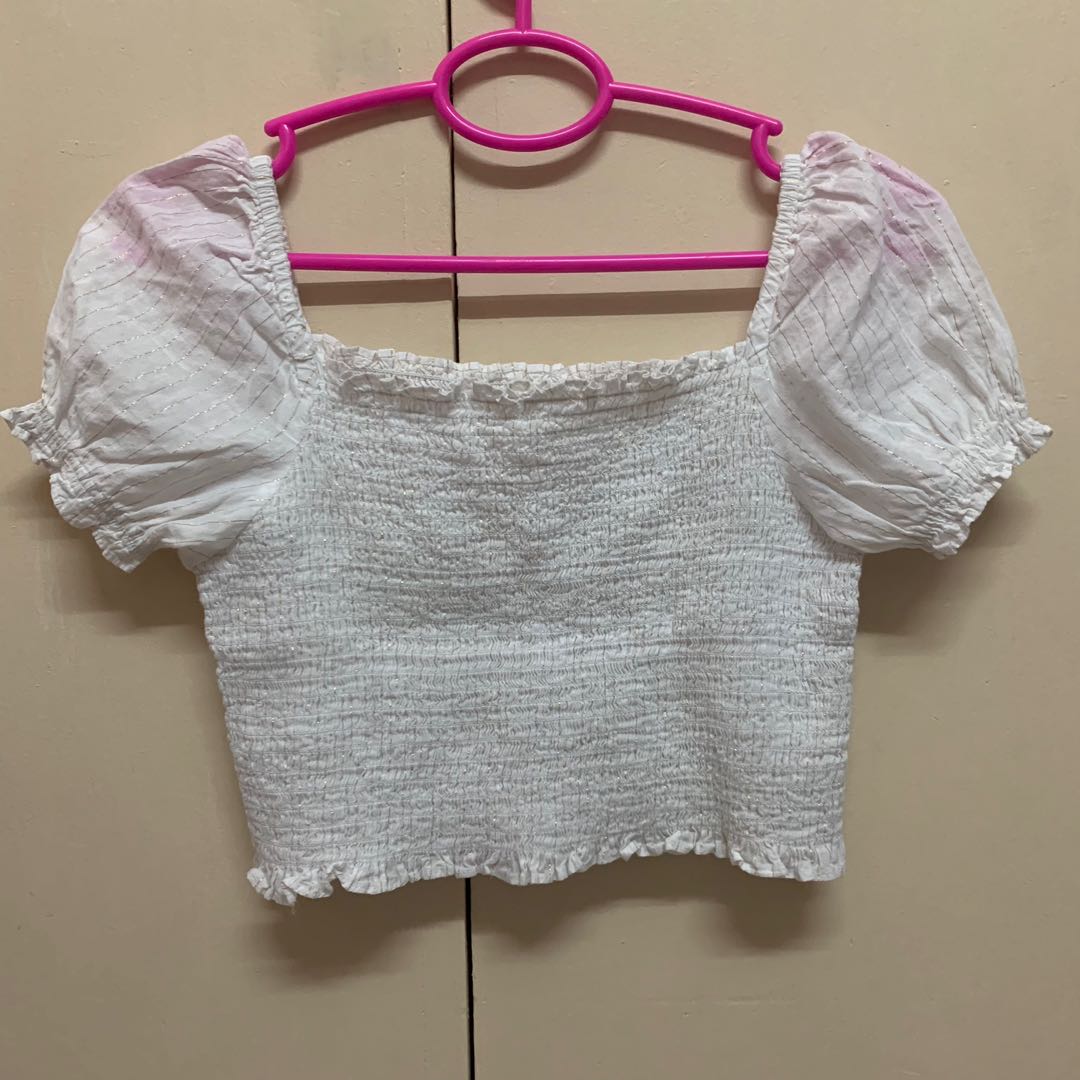 Just G Puff Sleeve Top, Women's Fashion, Tops, Blouses on Carousell