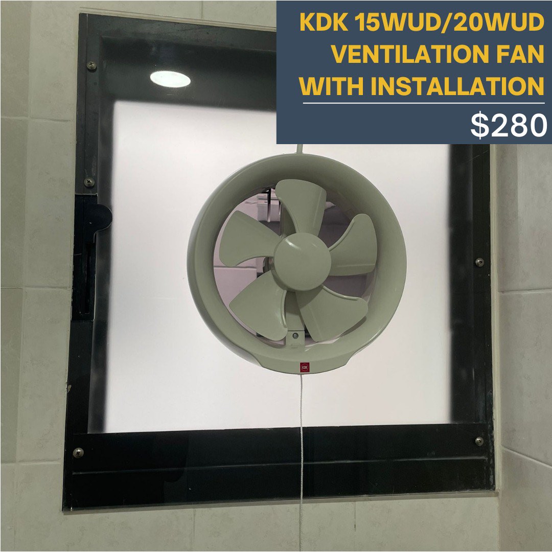 KDK 15WUD/20WUD VENTILATION FAN WITH INSTALLATION, Furniture & Home ...