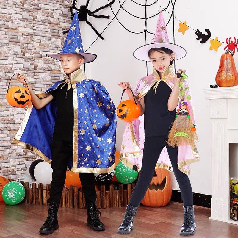 Kids Wizard Party Costume Cloak Cape Cosplay Witch Halloween Children ...