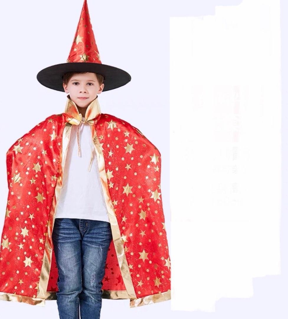 Kids Wizard Party Costume Cloak Cape Cosplay Witch Halloween Children ...