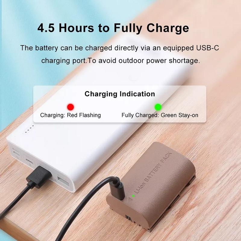 KingMa LP-E6 Battery with Type-C Internal Charging Port (For Canon EOS ...