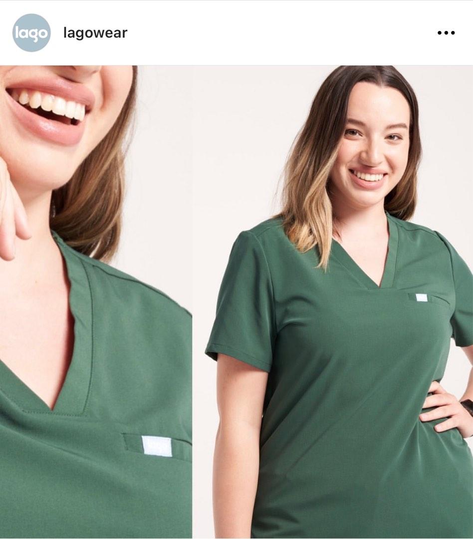 Lago Scrubs (Hunter Green - M Diamond top / S Sigrid petite joggers), Women's Fashion ...