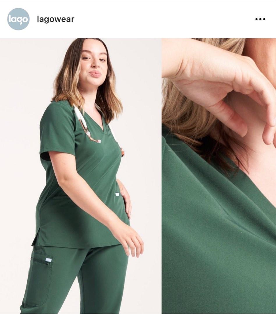 Lago Scrubs (Hunter Green - M Diamond top / S Sigrid petite joggers), Women's Fashion ...