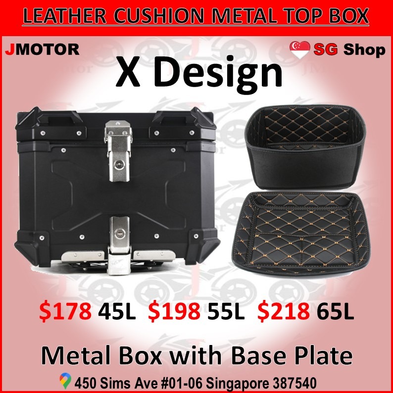 LEATHER CUSHION METAL TOP BOX, Motorcycles, Motorcycle Accessories on ...