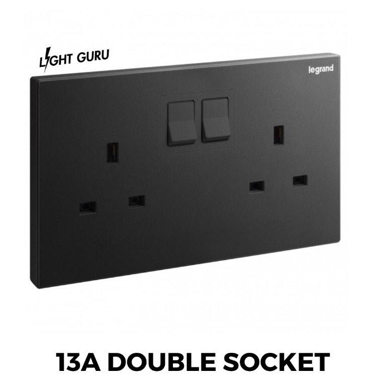 Legrand Galion Matte Black Switch and Socket [READY-STOCK] Safety Mark ...