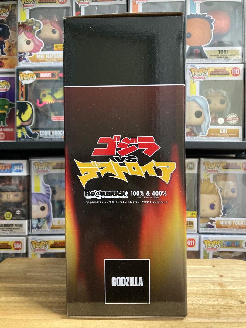 Medicom Bearbrick 400%+100% Burning Godzilla Meltdown Clear Orange ...