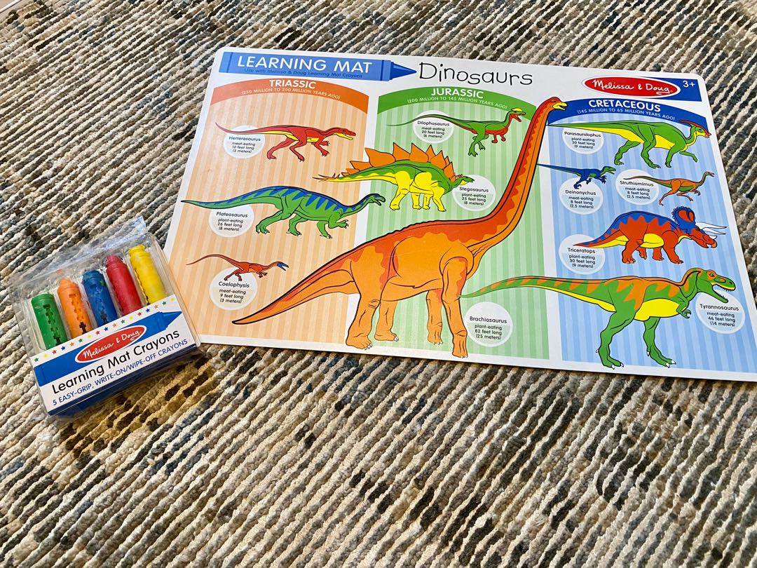 Melissa & Doug Dinosaurs Write-a-Mat learning mat, Hobbies & Toys, Toys ...