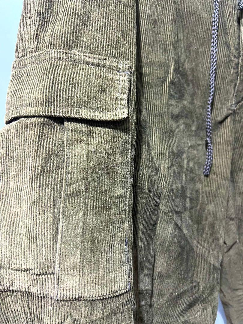 Men corduroy moss green cargo pants, Men's Fashion, Bottoms, Trousers ...