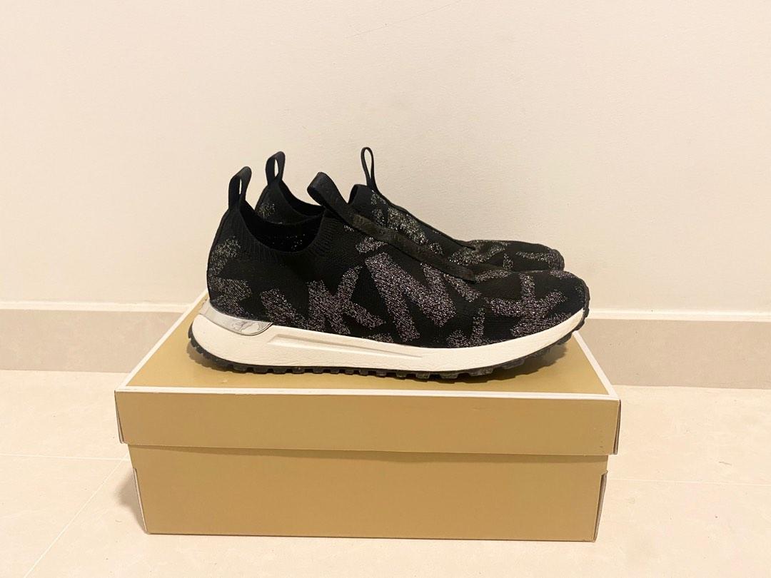 MICHAEL KORS BODIE METALLIC logo knit Slip on trainer 7.5 - munimoro.gob.pe