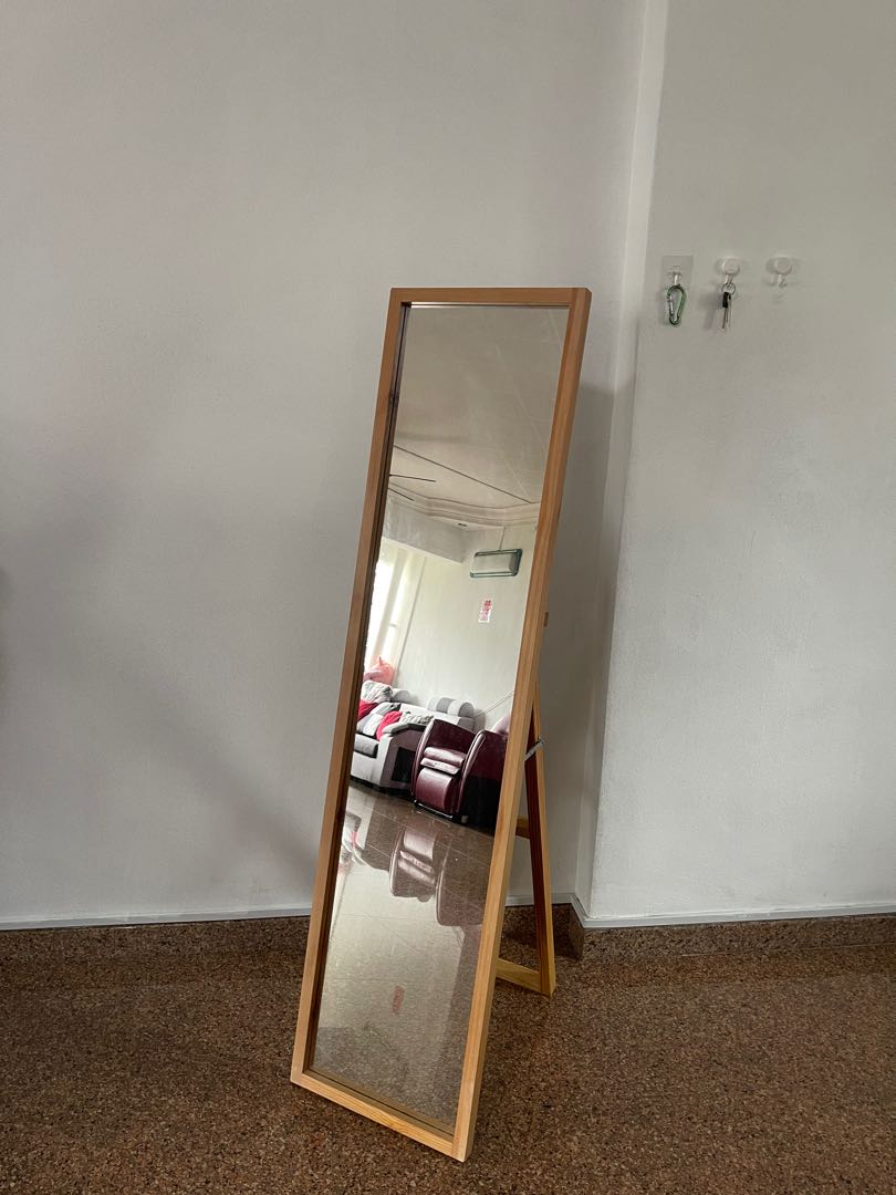 MUJI pinewood standing mirror, Furniture & Home Living, Home Decor ...