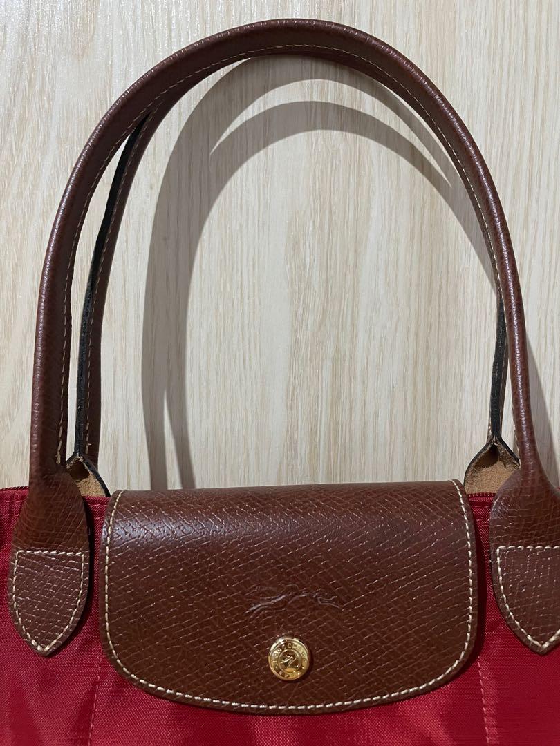 ORIGINAL LONGCHAMP Le Pliage in Red Long handle, Luxury, Bags & Wallets ...